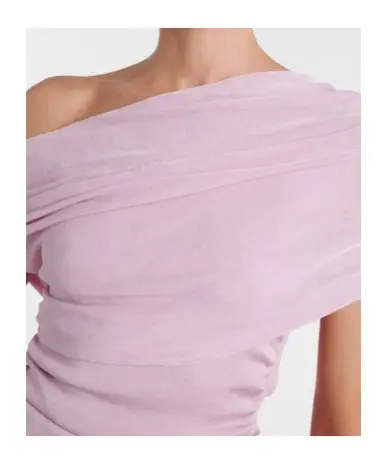 SELF-PORTRAIT Asymmetric Draped Midi Dress