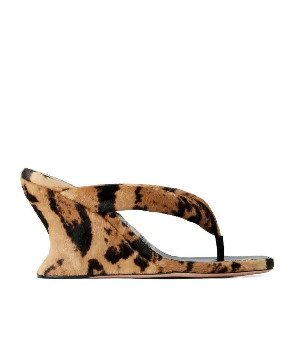 Balenciaga Gaeta Wedge Thong In Leopard