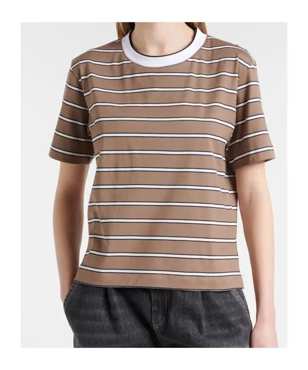 Brunello Cucinelli Striped Cotton Jersey T-shirt