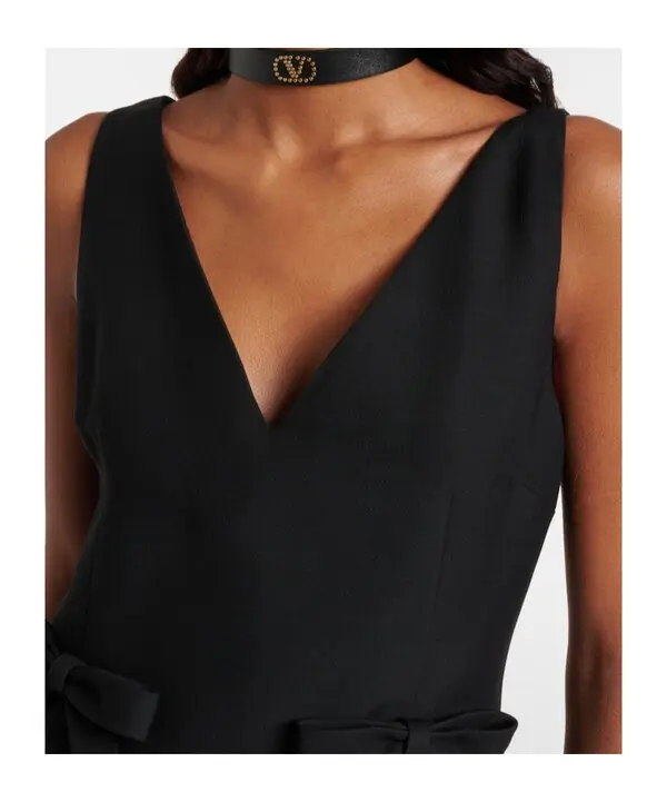 Valentino Garavani Crepe Couture Bow Detail Minidress
