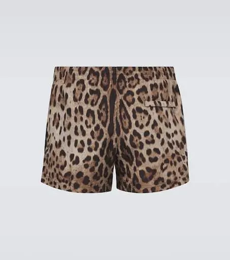 Dolce & Gabbana Leopard-print Swim Trunks