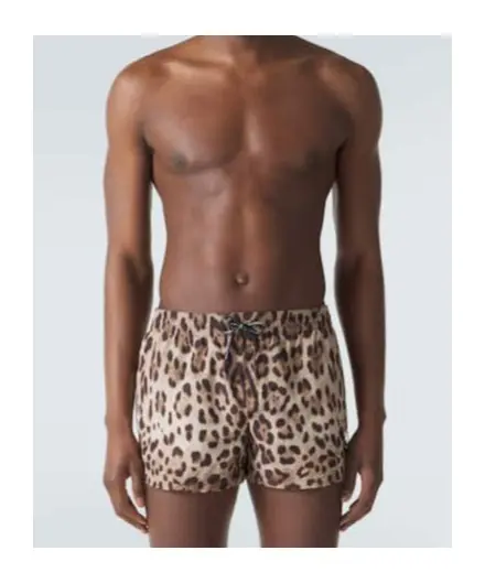 Dolce & Gabbana Leopard-print Swim Trunks