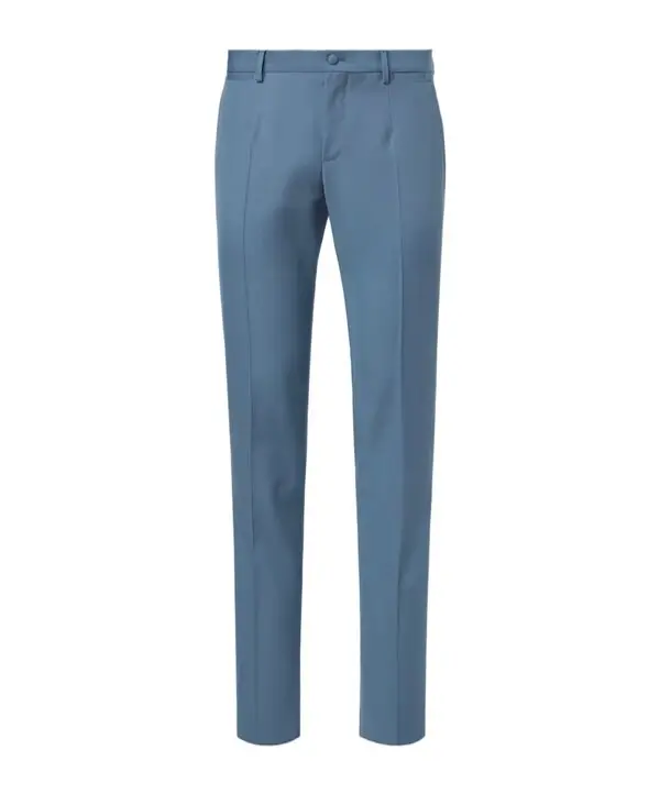 Dolce & Gabbana Virgin Wool Straight Pants - Blue