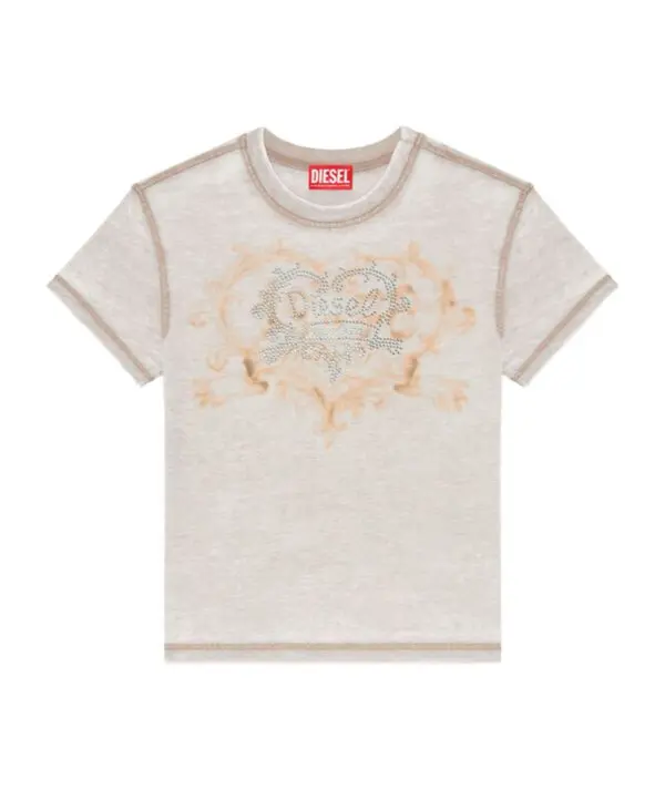 DIESEL® Embellished Jersey T-shirt - Light Grey