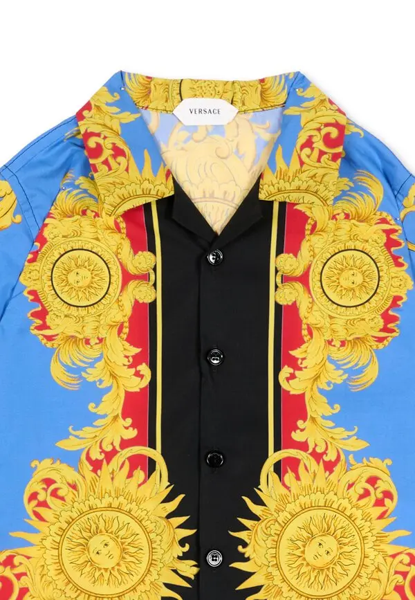 Versace Barocco-print Short-sleeve Shirt