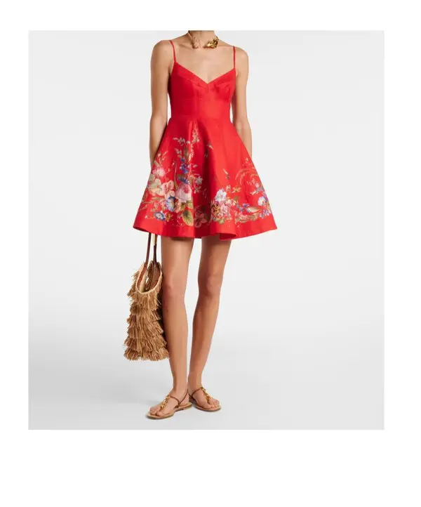Zimmermann Patience Floral Linen Minidress