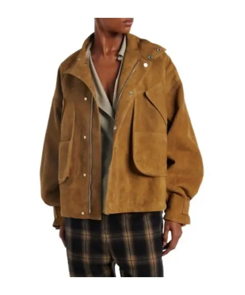 Attico Soft Suede Flight Jacket