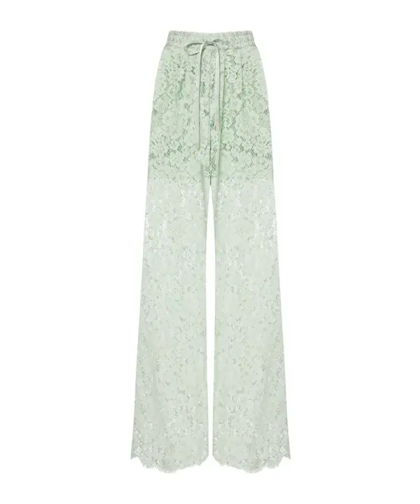 Dolce & Gabbana Lace Wide-leg Pants - Green