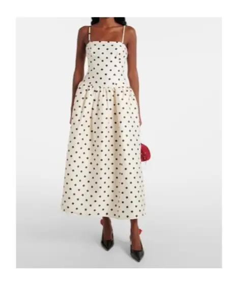 SELF-PORTRAIT Polka-dot Taffetta Corset Dress