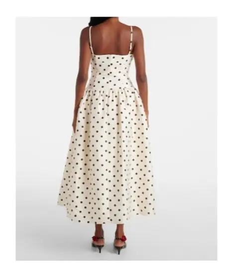 SELF-PORTRAIT Polka-dot Taffetta Corset Dress