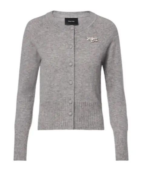 Simone Rocha Embellished Cashmere Cardigan - Gray