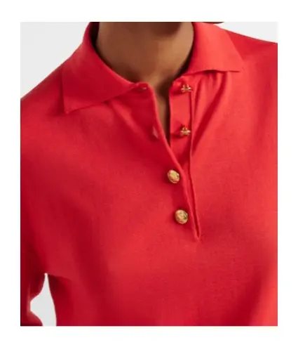 BLAZÉ MILANO Alegria Silk And Cotton Polo Sweater - Red