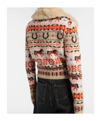 Stella McCartney Intarsia Virgin Wool Zip-up Cardigan
