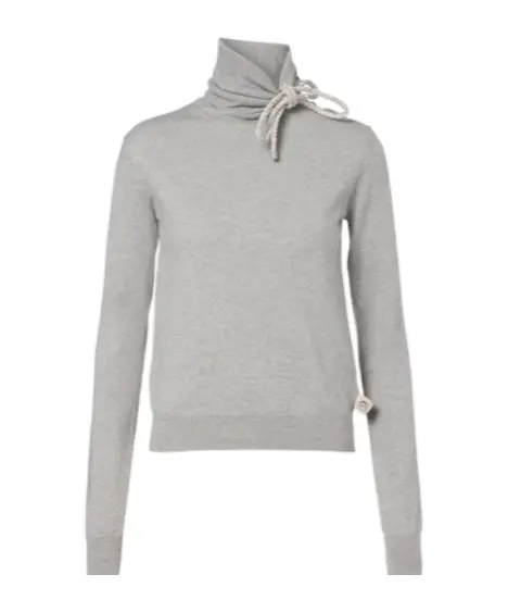 AREA Embellished Cotton And Cashmere Turtleneck Sweater