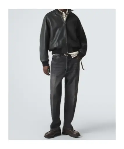 Studio Nicholson Over Leather Bomber Jacket