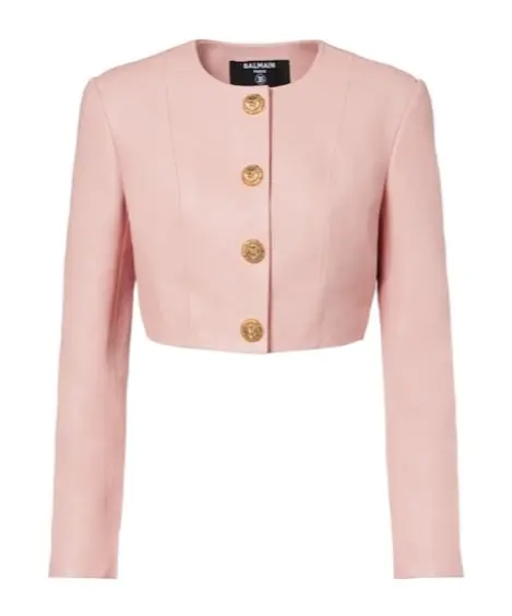 Balmain Cropped Leather Jacket