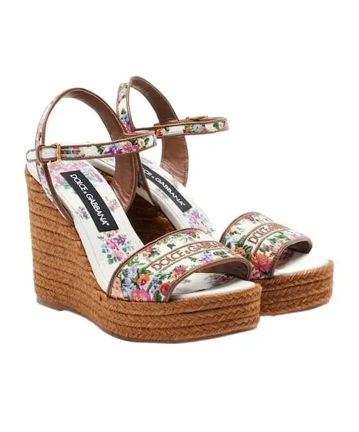 Dolce & Gabbana Floral Espadrille Wedges - Multicolor