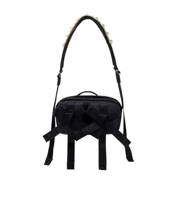 Simone Rocha Classic Bow Embellished Shoulder Bag - Black