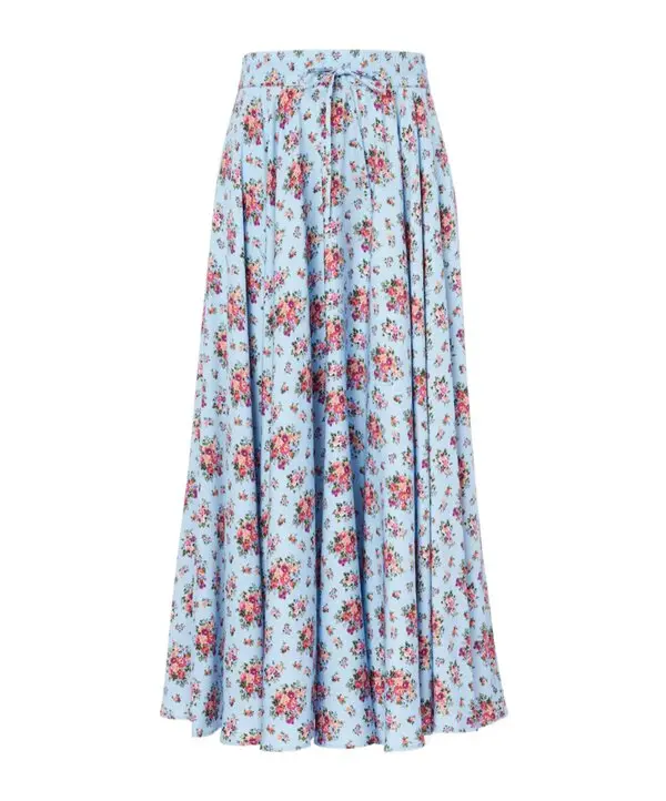 Dolce & Gabbana Floral Silk-blend Midi Skirt