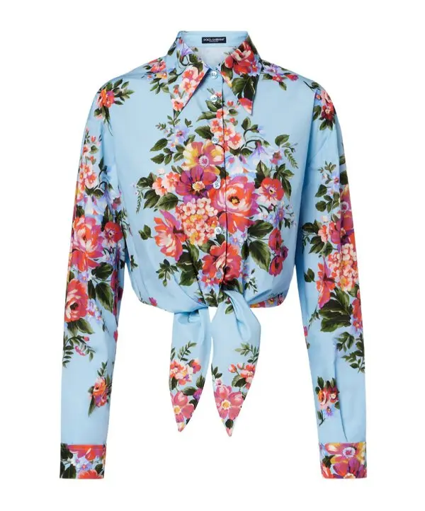 Dolce & Gabbana Floral Cotton Poplin Shirt