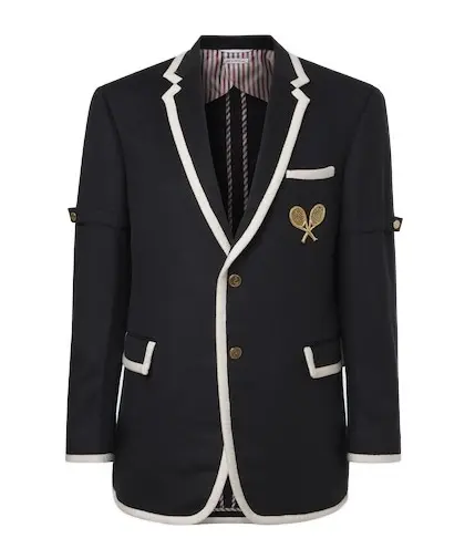 Thom Browne Embroidered Cashmere Zibeline Blazer - Black