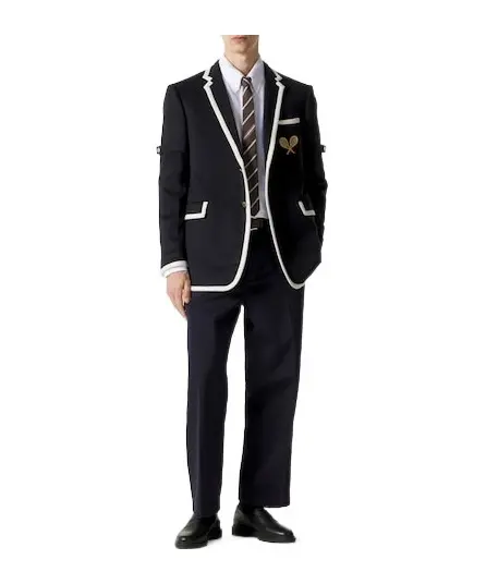 Thom Browne Embroidered Cashmere Zibeline Blazer