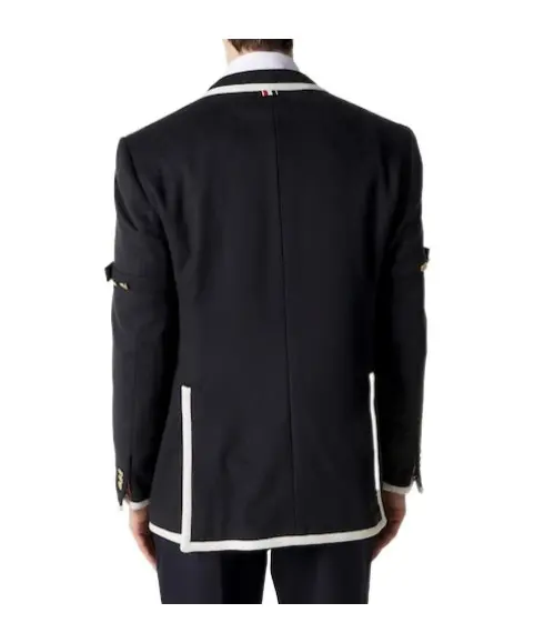 Thom Browne Embroidered Cashmere Zibeline Blazer