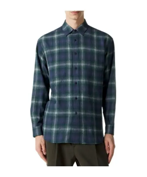 Auralee Lightweight Plaid Wool Shirt