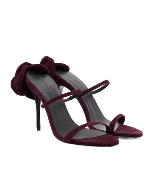 Magda Butrym Floral-appliqué Suede Mules