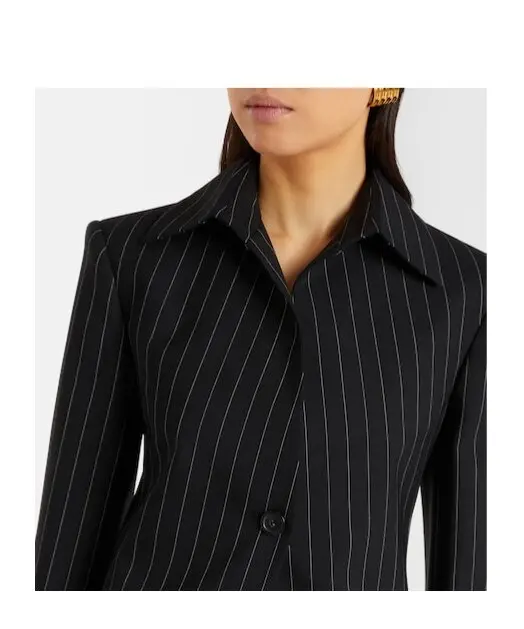 Sportmax Wool-blend Gabardine Blazer With Striped Motif