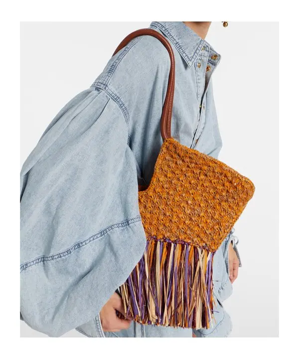 Zimmermann Goldentime Medium Raffia Tote Bag