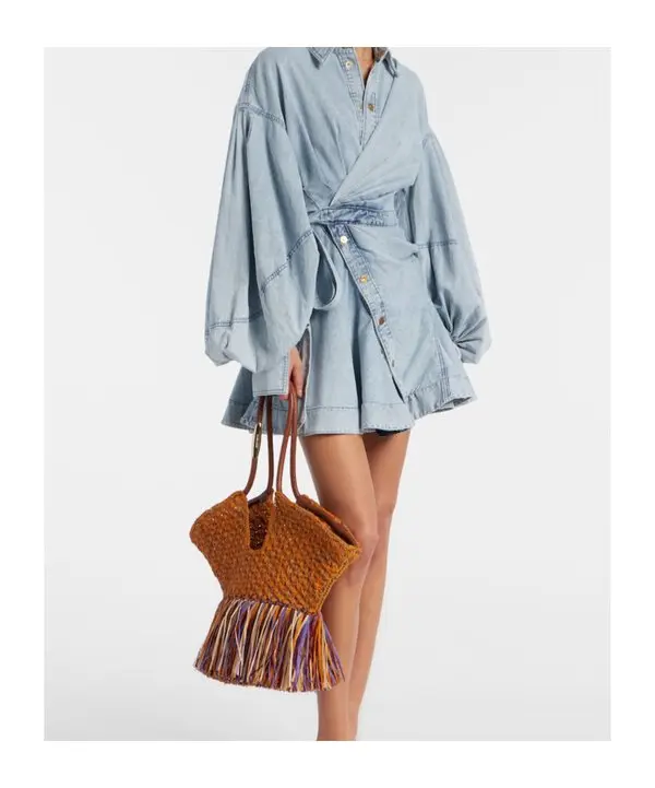 Zimmermann Goldentime Medium Raffia Tote Bag