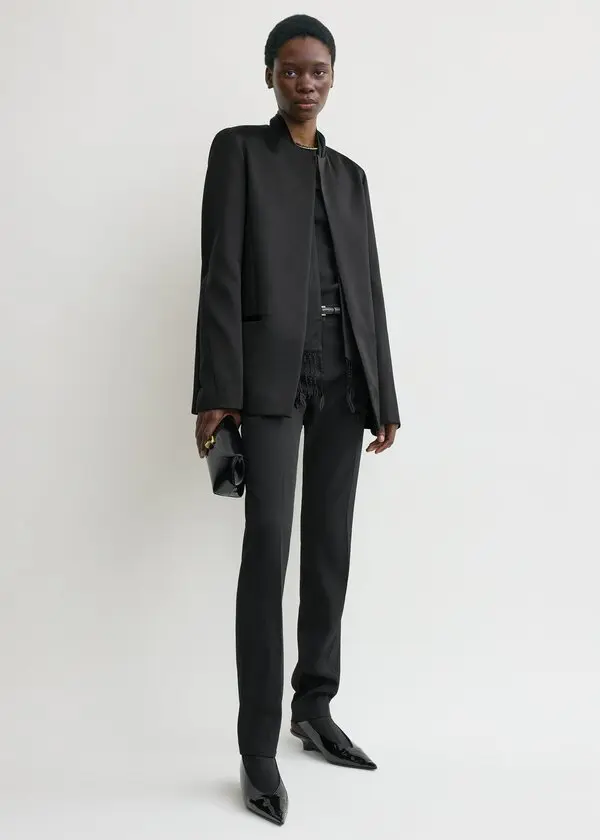 TOTEME Duchess Satin Dinner Jacket - Black