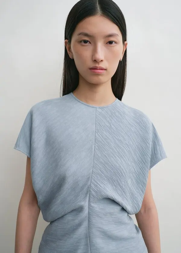 TOTEME Slouch Waist Crinkled Top