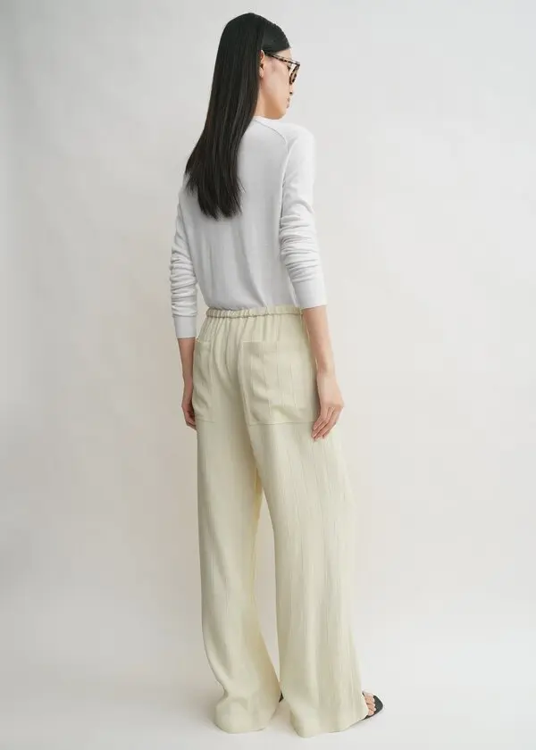TOTEME Woven Stripe Drawstring Trousers