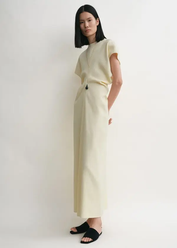 Slouch Waist Basketweave Maxi Dress