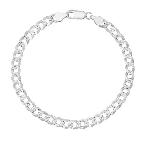 KYLIE HARPER Sterling Diamond-cut Miami Cuban Curb Chain Bracelet - Silver
