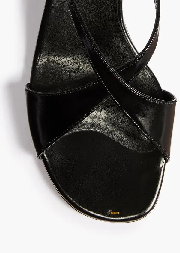 Khaite Liria Kitten Heel Sandal In Glazed Leather
