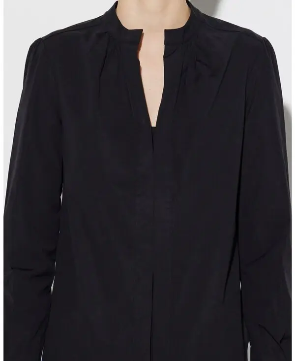 CALLAS MILANO Olympia Long Sleeve Poplin Top - Black
