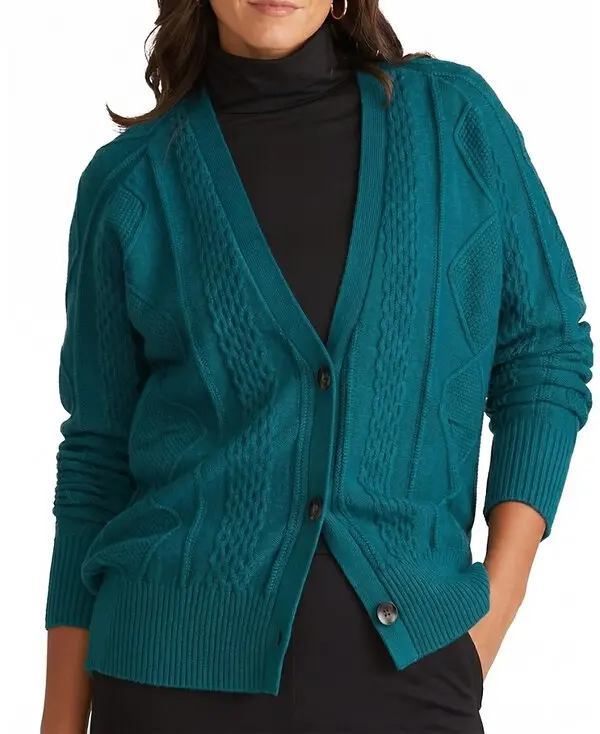 Universal Standard Plus Cable Knit Cardigan - Botanic