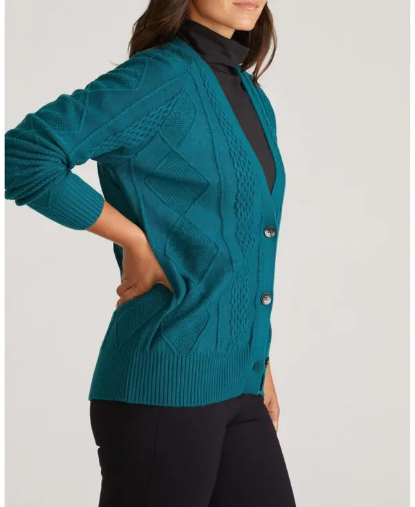 Universal Standard Plus Cable Knit Cardigan - Botanic