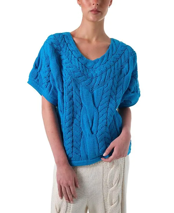 PARKER ZINN Rowan Cable Tee - Blue