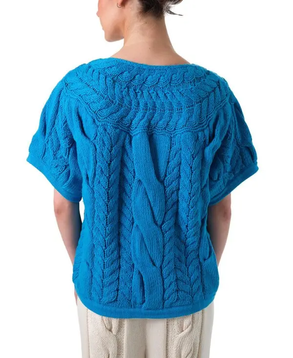 PARKER ZINN Rowan Cable Tee - Blue