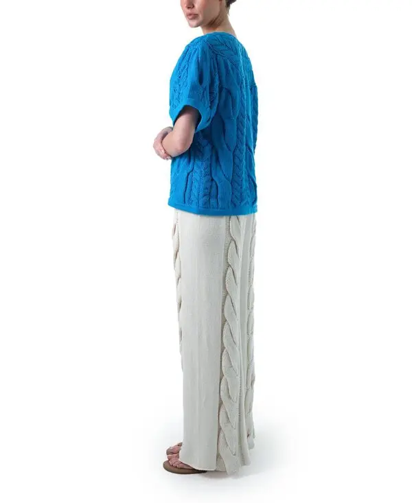 PARKER ZINN Rowan Cable Tee - Blue