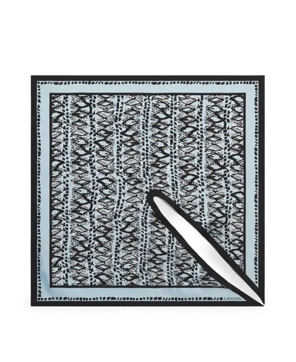 LANVIN Painted Diamond Motif Scarf Top With Jewelry Fastener