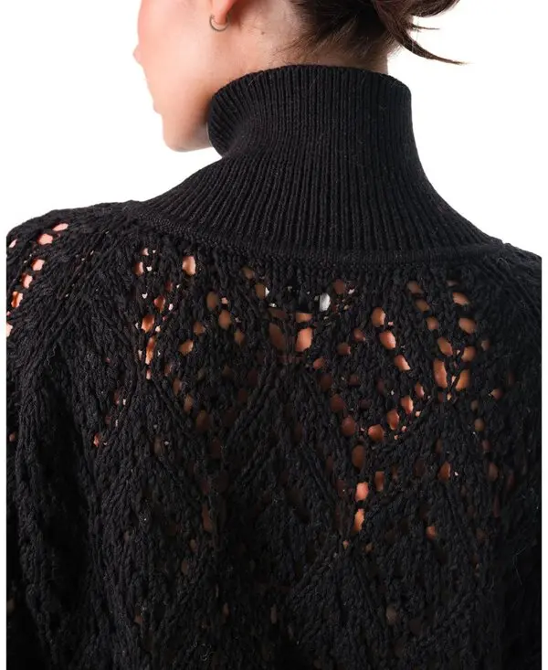 PARKER ZINN Finley Open Knit Jacket - Black