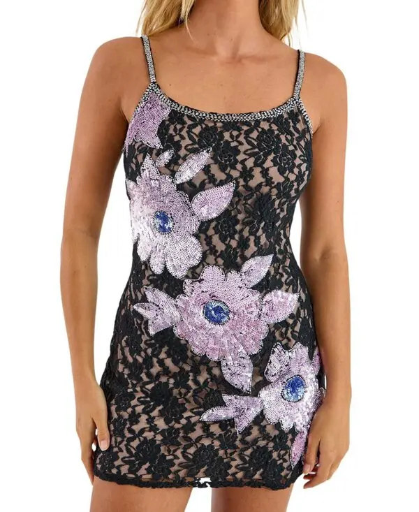 Nasty Gal Lace Embellished Mini Dress