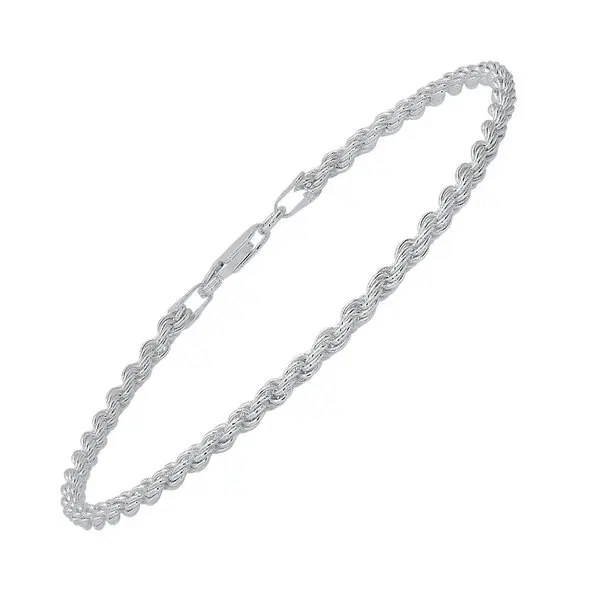 KYLIE HARPER 8.5" Italian Diamond-cut Rope Chain Bracelet In Sterling - Silver