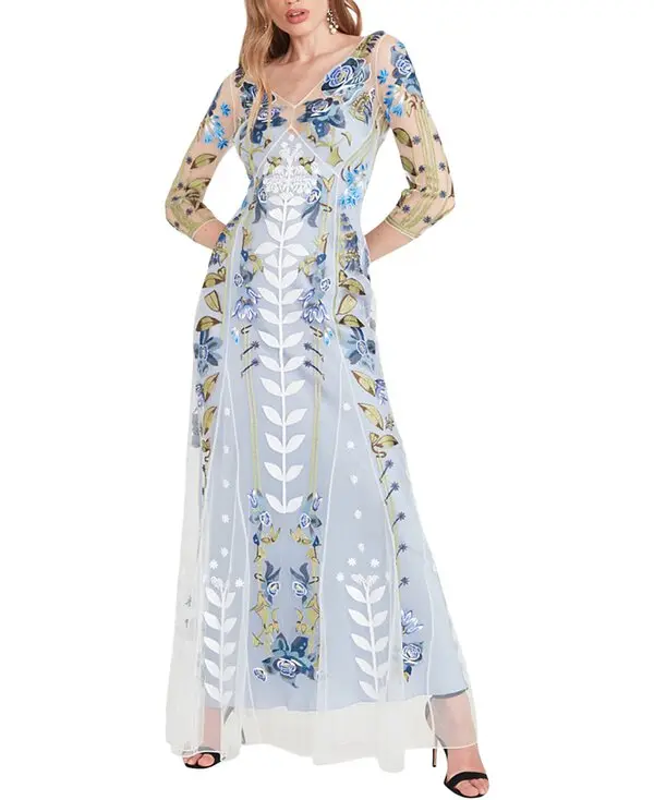 TEMPERLEY LONDON Lucille V-neck Dress - Frost Blue