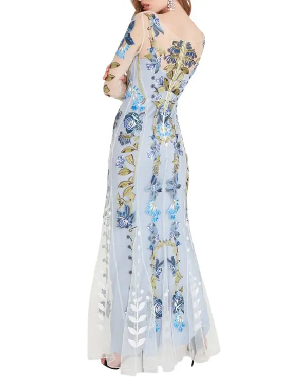 TEMPERLEY LONDON Lucille V-neck Dress - Frost Blue